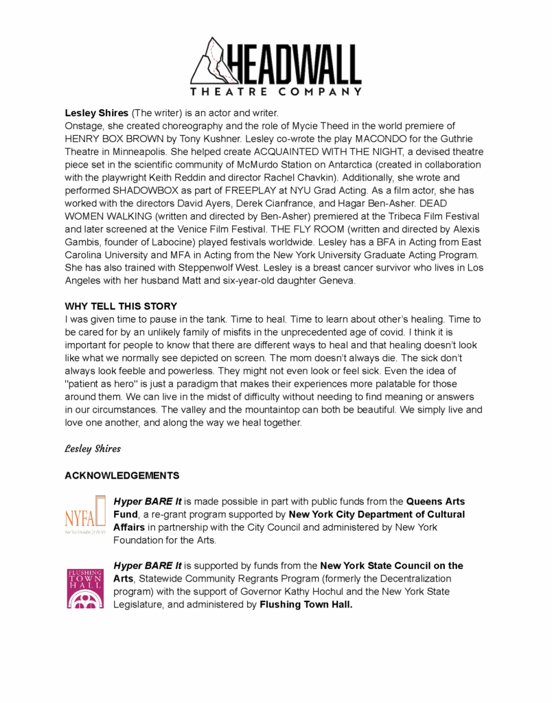 Upcoming Play: Hyper BARE It by Lesley Shires | SHAREing & CAREing